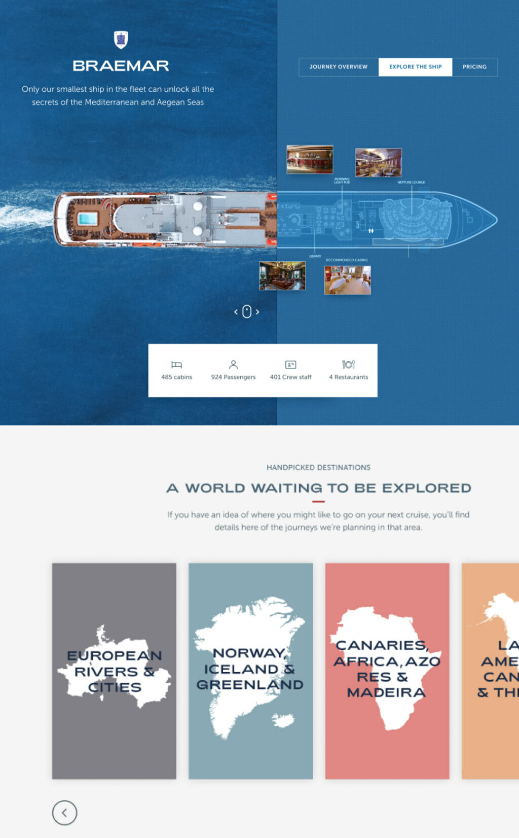 Fred. Olsen Cruise Lines - award winning effective design